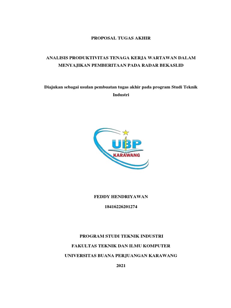 Proposal Tugas Akhir - Feddy Hendriyawan - 1274 - Ti18b. | PDF