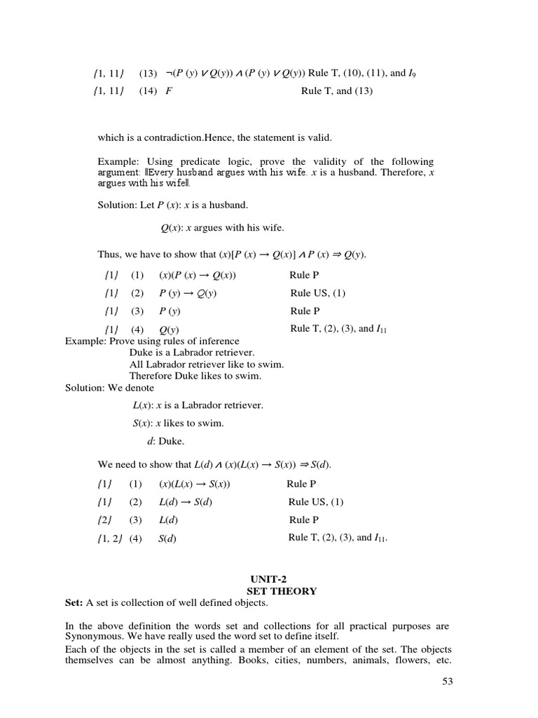 UNIT-2 Set Theory Set: A Set Is Collection of Well Defined Objects ...