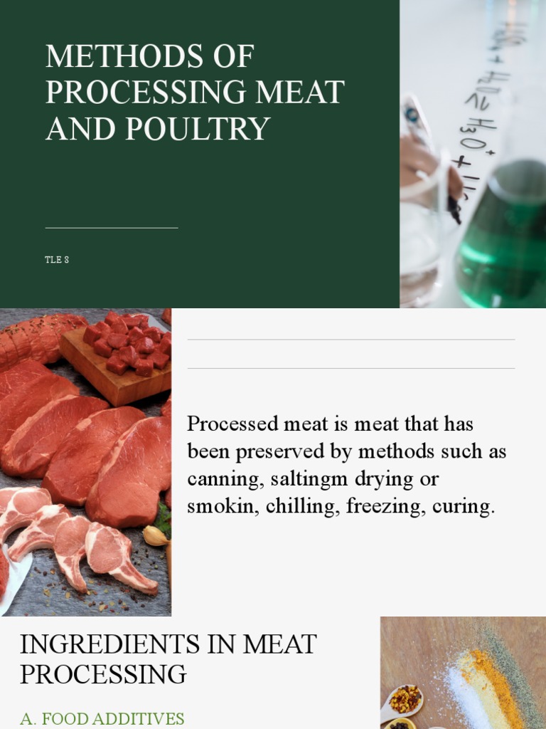 Meat and Poultry Processing Methods | PDF | Curing (Food Preservation ...