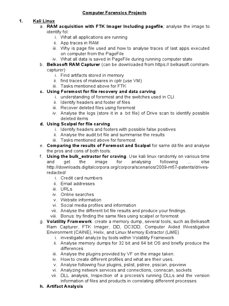 Computer Forensics Projects | PDF | Computer File | Metadata