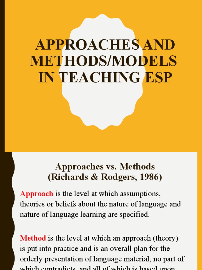 Approaches and Methods in Teaching Esp | PDF | Human Nature | Learning