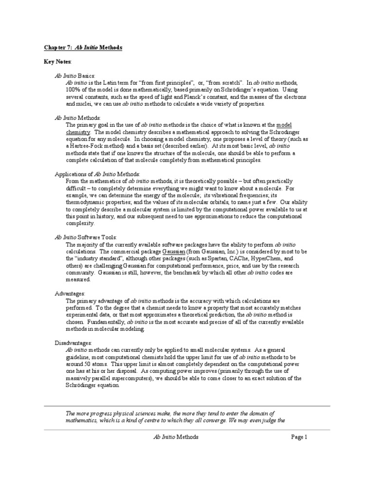 Chap 7 Ab Initio | PDF