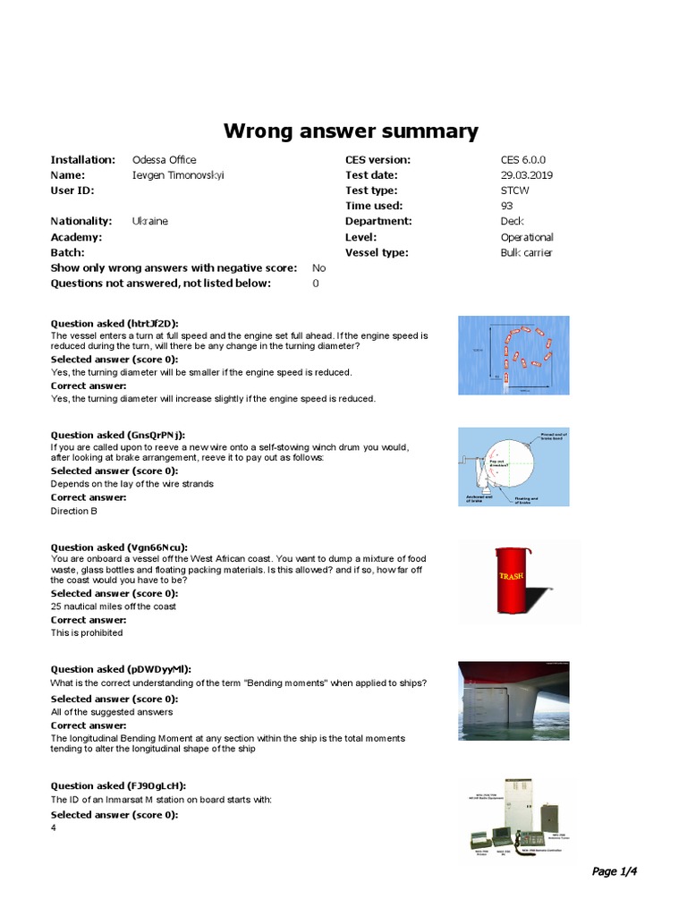 CES Wrong Answer Summary | PDF | Water Transport