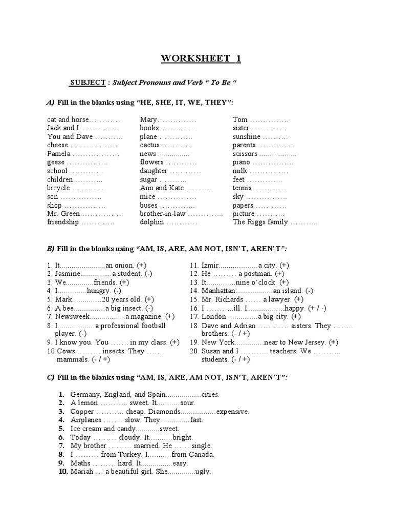 Worksheets Grammar | PDF