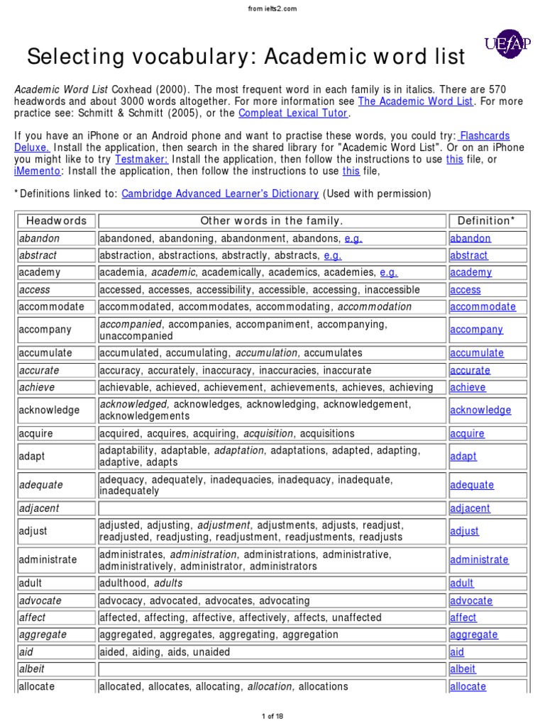 Academic Vocabulary Resource Guide | PDF | Vocabulary | Hypothesis