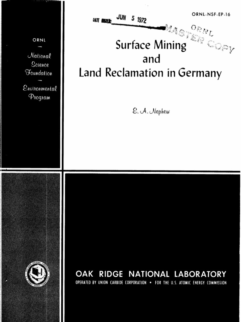 Surface Mining and Mining Reclamation in Germany | PDF | Coal Mining ...