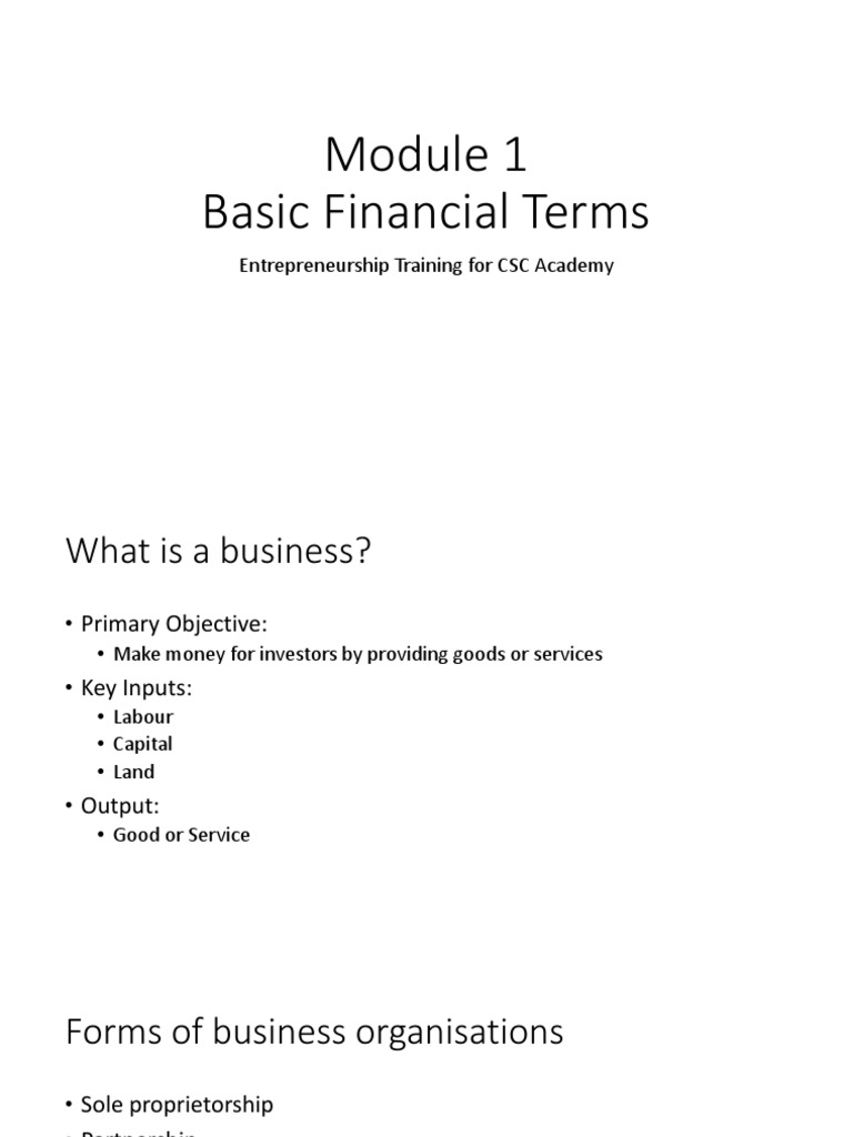 Basic Financial Terms - PDF | PDF | Loans | Debt