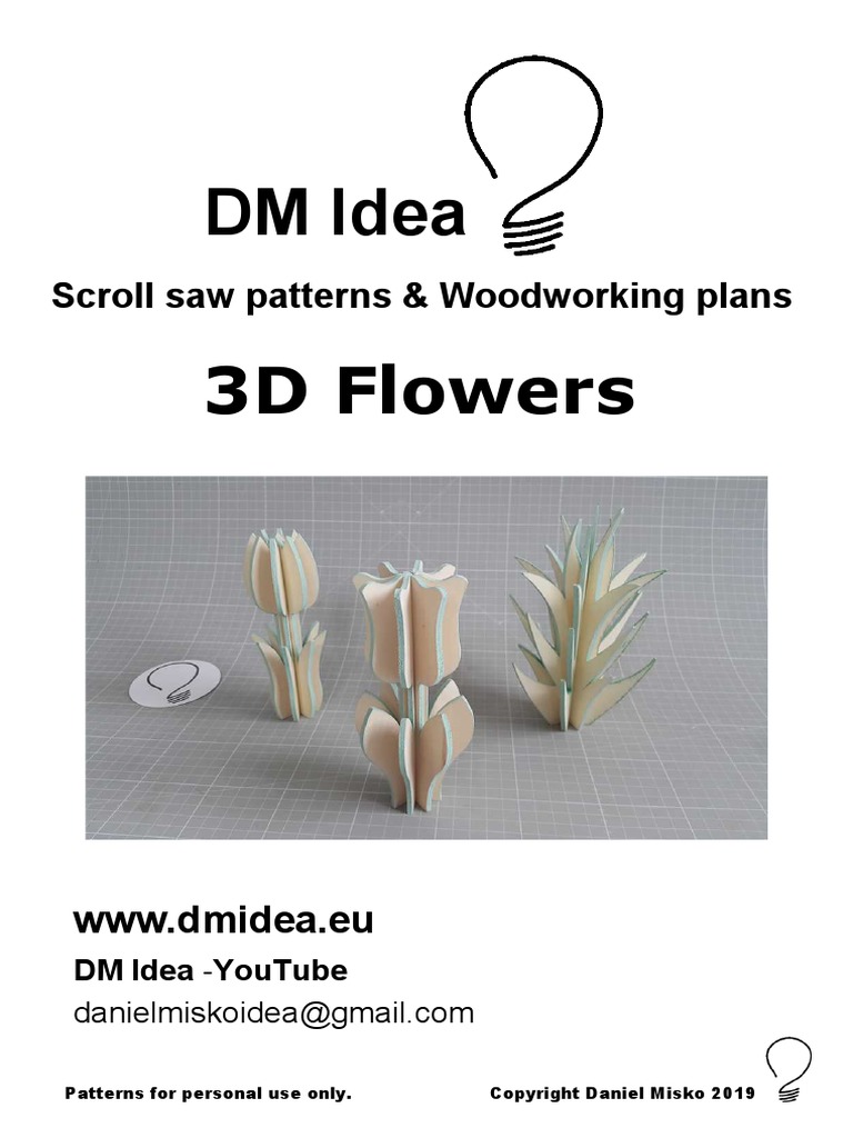 DM Idea 3D Flowers: Scroll Saw Patterns & Woodworking Plans | PDF