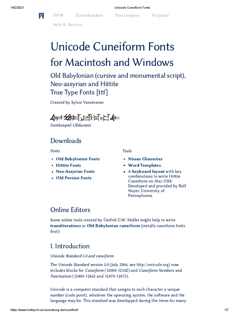 Unicode Cuneiform Fonts: For Macintosh and Windows | PDF | Cuneiform ...