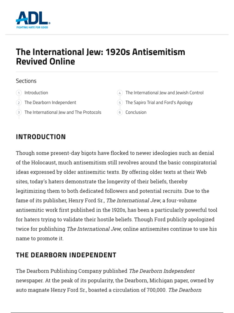The International Jew: 1920s Antisemitism Online | PDF | Anti Asian ...