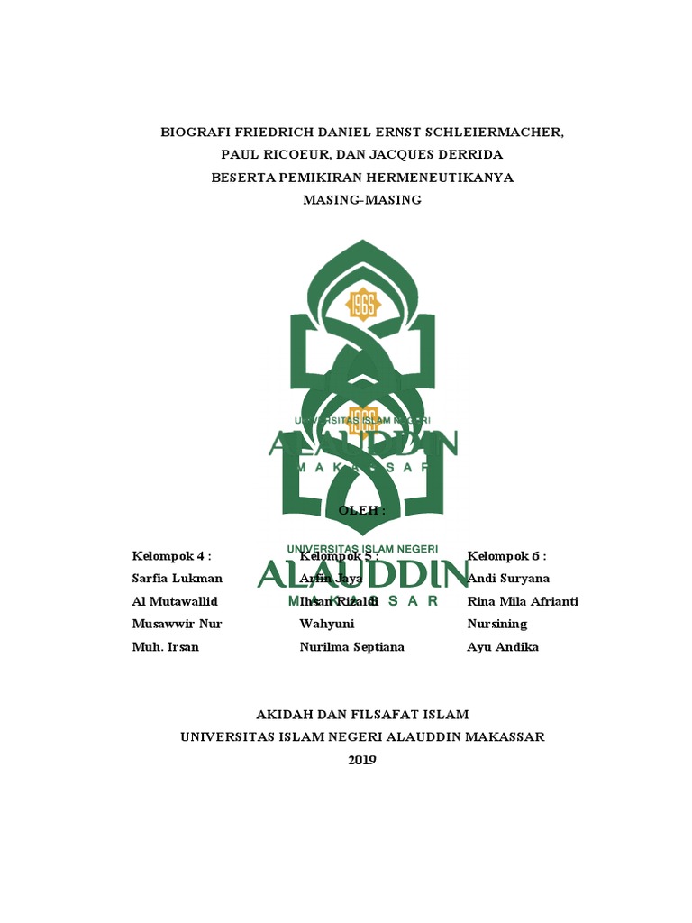 Hermeneutika Friedrich Schleiermacher, Paul Ricoeur, Dan Jacques ...
