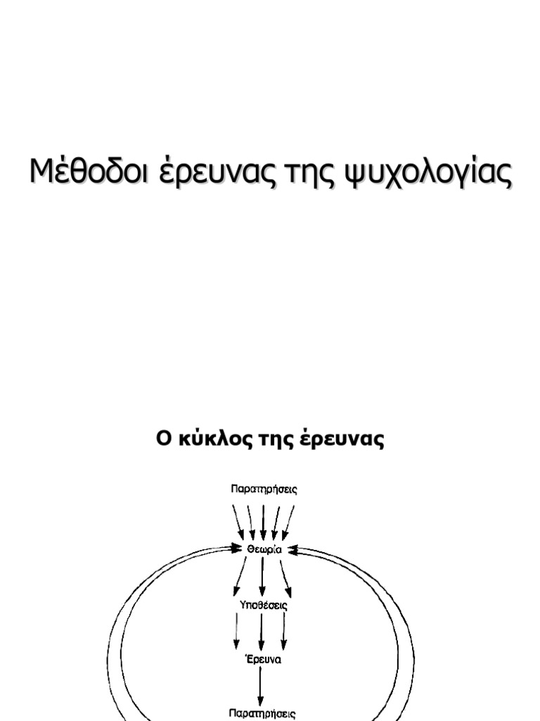 Μεθοδοι έρευνας της ψυχολογίας | PDF
