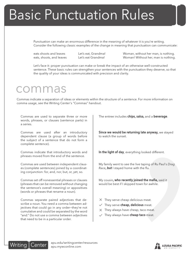 Essential Punctuation Guidelines | PDF | Comma | Sic