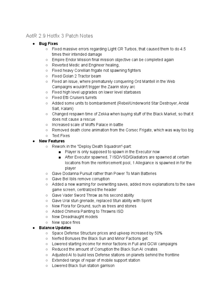 Aotr 2.9 Hotfix 3 Patch Notes | PDF | Aircraft Carrier | Missile