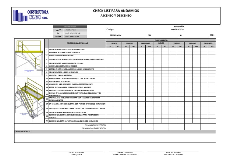 Check-List-Andamio 2 | PDF
