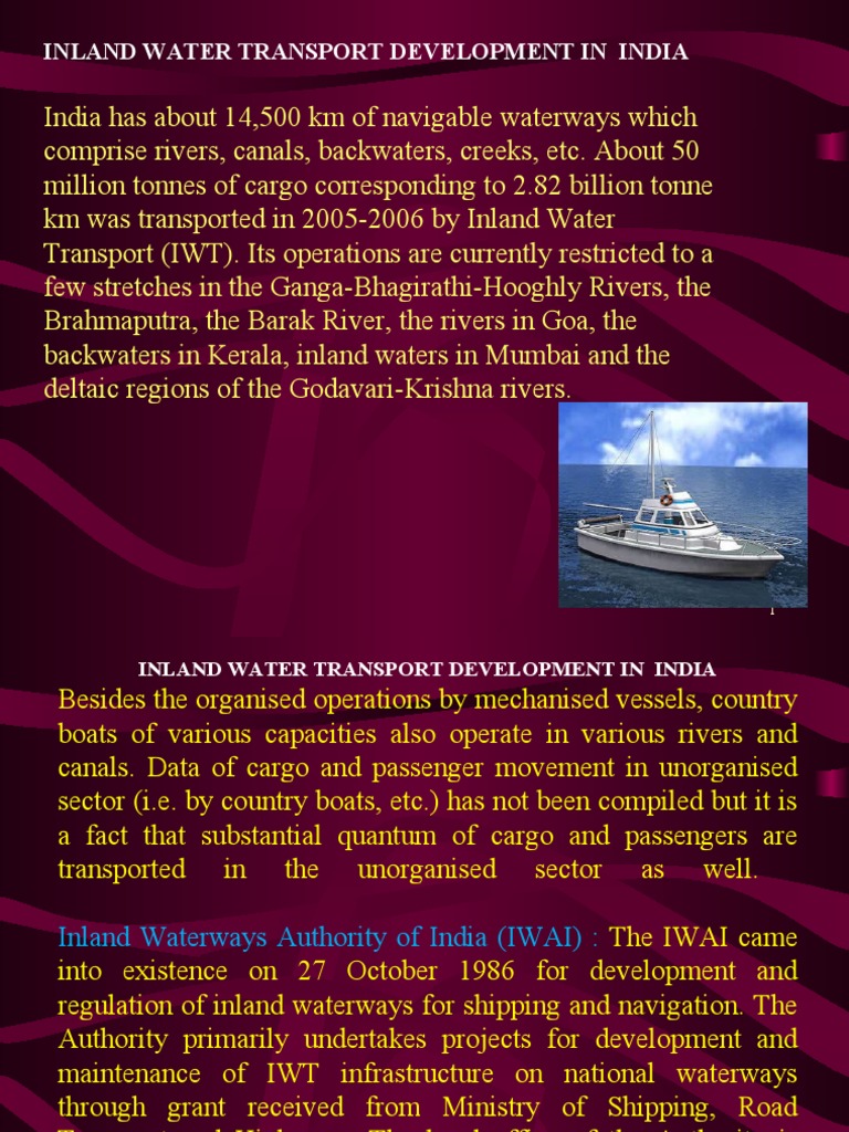 Development of Inland Water Transport in India | PDF