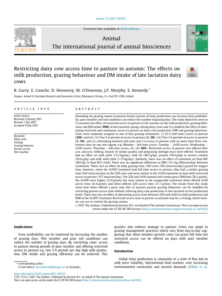 Animal The International Journal of Animal Biosciences | PDF | Cattle ...
