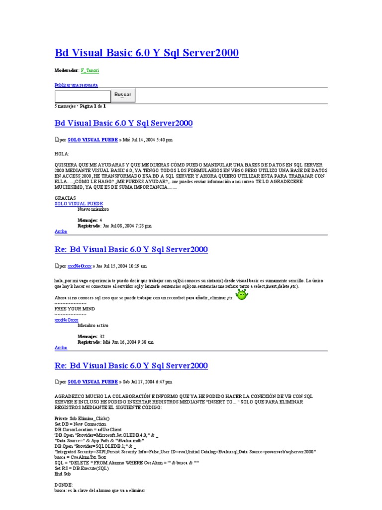 Bd Visual Basic 6 Pdf Active X Data Objects Sql