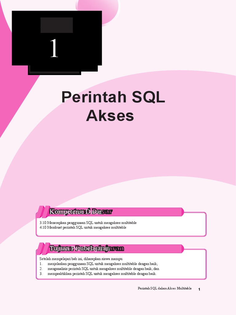 Materi 1 Penggunaan SQL Untuk Mengakses Multi Table | PDF