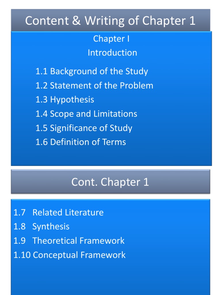 Content & Writing of Chapter 1 | PDF | Hypothesis | Academic Discipline Interactions