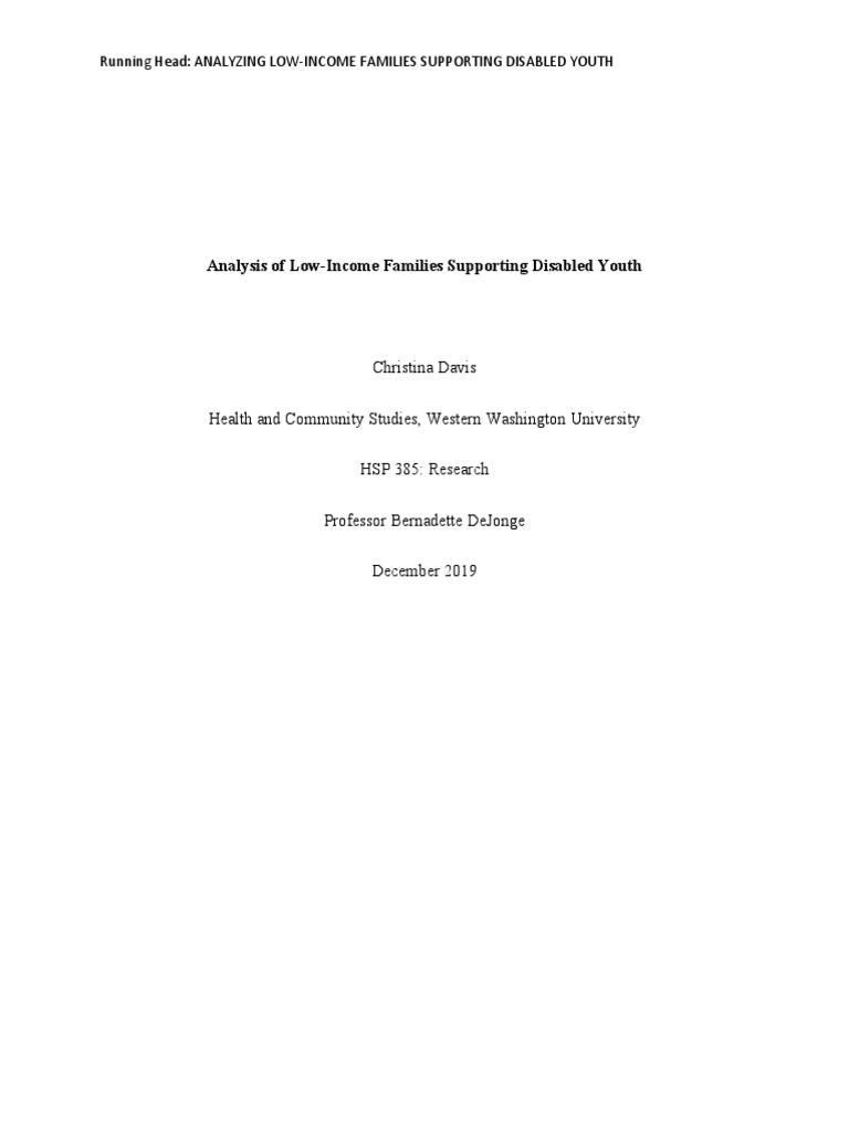 Analysis Research Paper | PDF | Poverty | Poverty & Homelessness