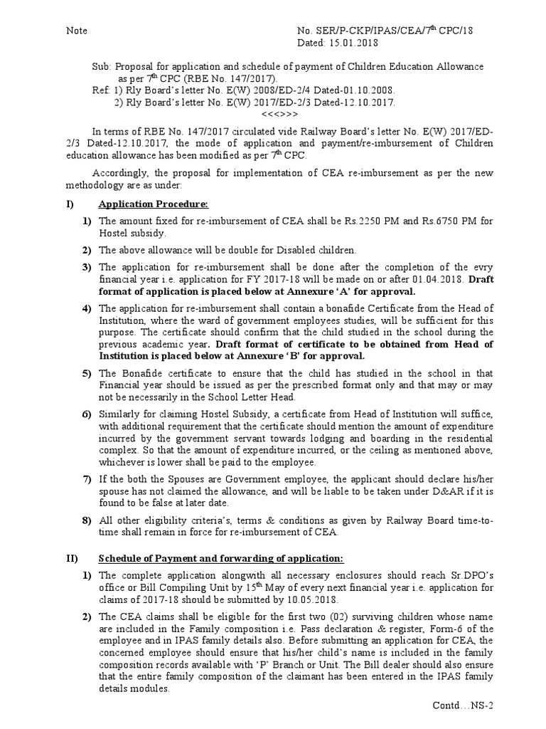 CEA Reimbursement Guidelines for 2017-18 | PDF | Finance & Money Management
