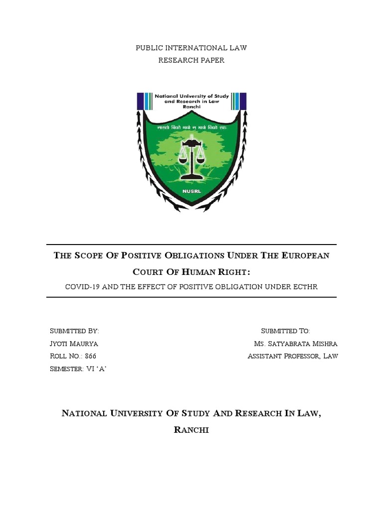 Positive Obligations in ECHR During COVID-19 | PDF | European ...