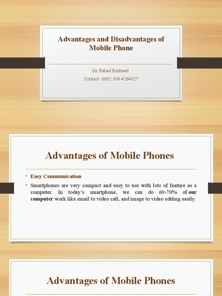Advantages and Disadvantages of Mobile Phone | PDF | Smartphone ...