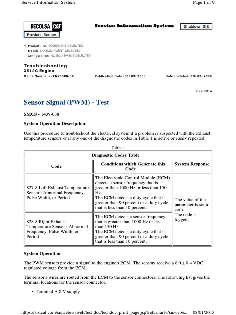 Sensor Signal (PWM) - Test: Troubleshooting | PDF | Electrical ...