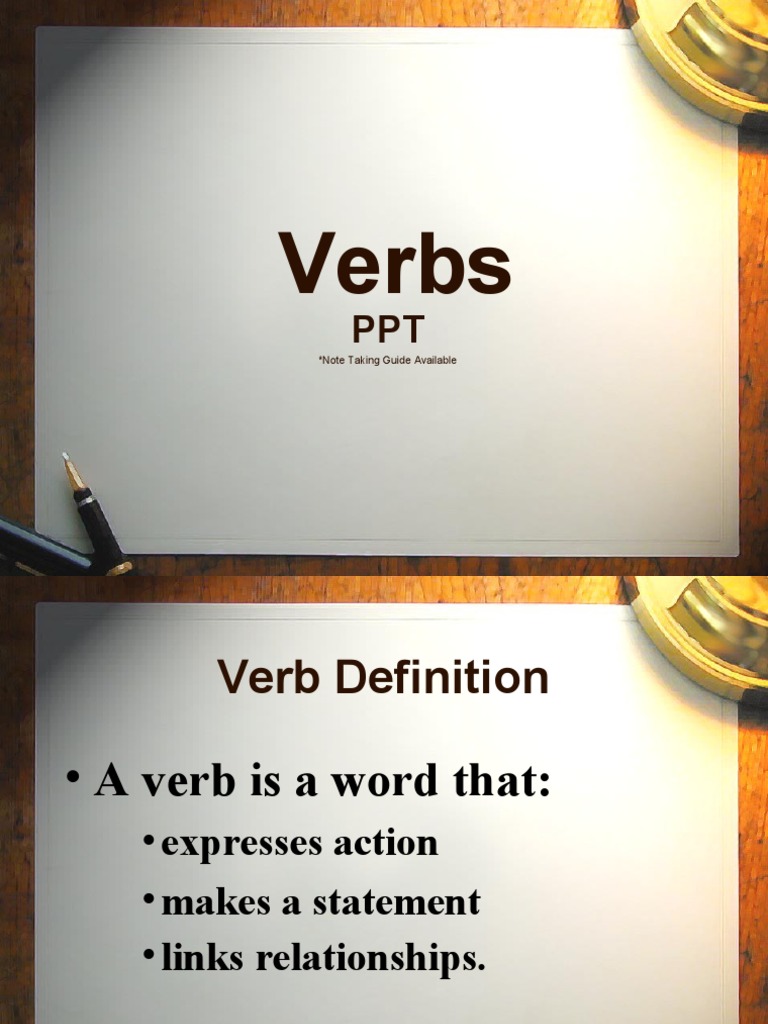 Verbs: Note Taking Guide Available | PDF | Verb | Adjective