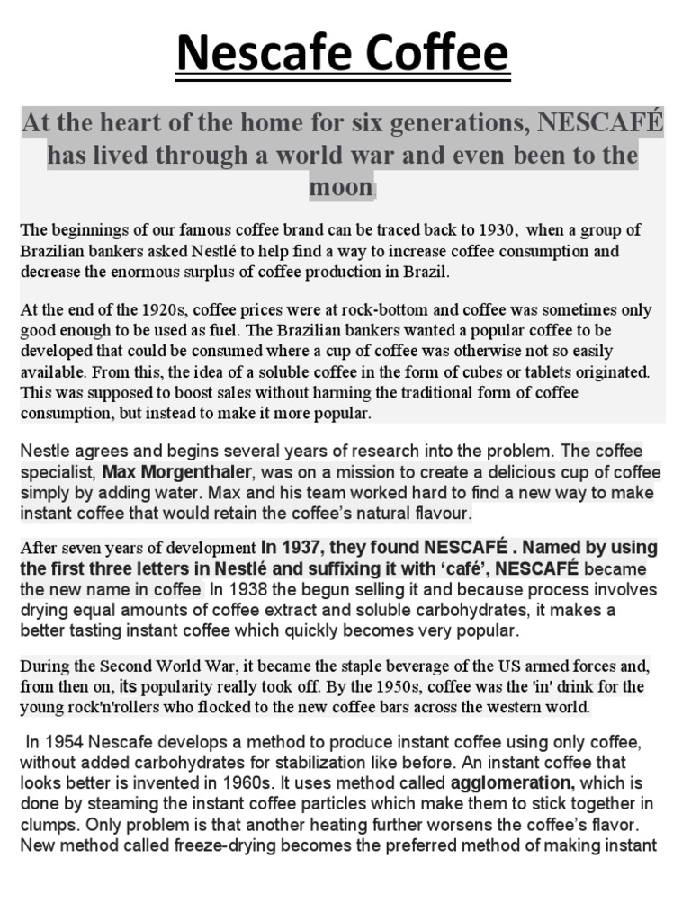 Nescafe Coffee | PDF | Coffee | Food Industry