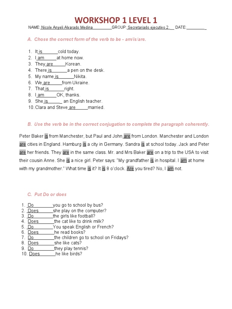 English Verb Conjugation Exercises | PDF | Language Arts & Discipline ...