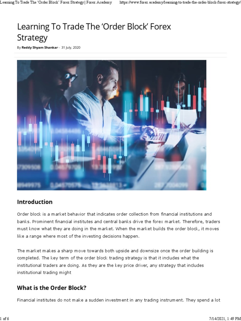 Learning To Trade The Order Block' Forex Strategy Forex Academy | PDF ...