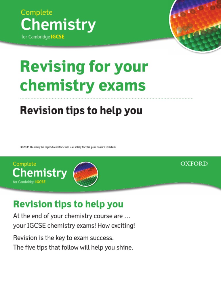 Igcse Chem Revision Tips | PDF | Test (Assessment) | Educational ...