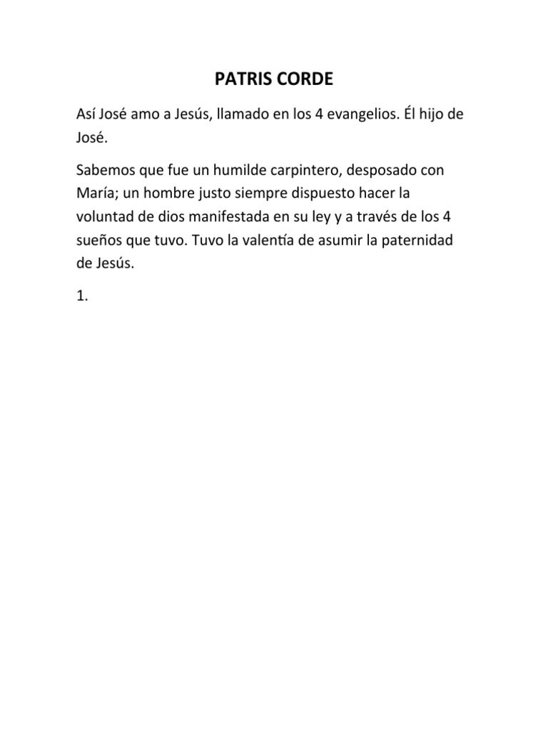 Patris Corde: Paternidad de José | PDF