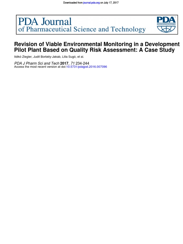 Revision of Viable Environmental Monitoring in A Development | PDF ...