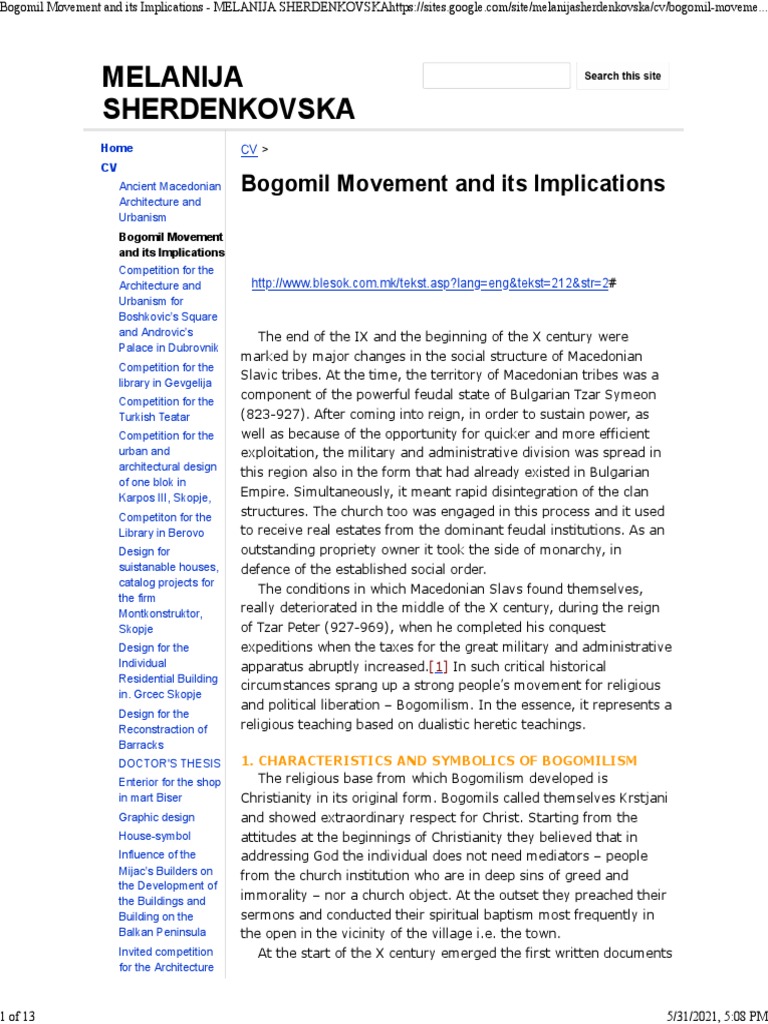 Bogomil Movement and Its Implications | PDF | Social Science | Religion ...