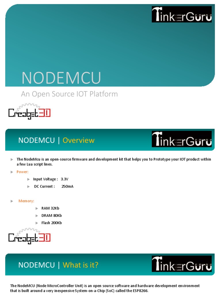 Nodemcu: An Open Source IOT Platform | PDF | System On A Chip ...
