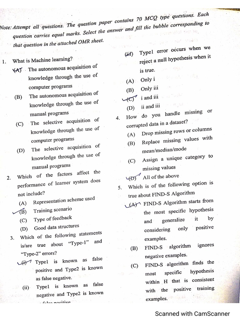 Machine Learning - AKTU PAPER (Session 2019 - 2020) | PDF