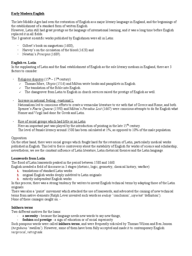 Early Modern English: Reciprocal, Retrograde | PDF | English Language ...