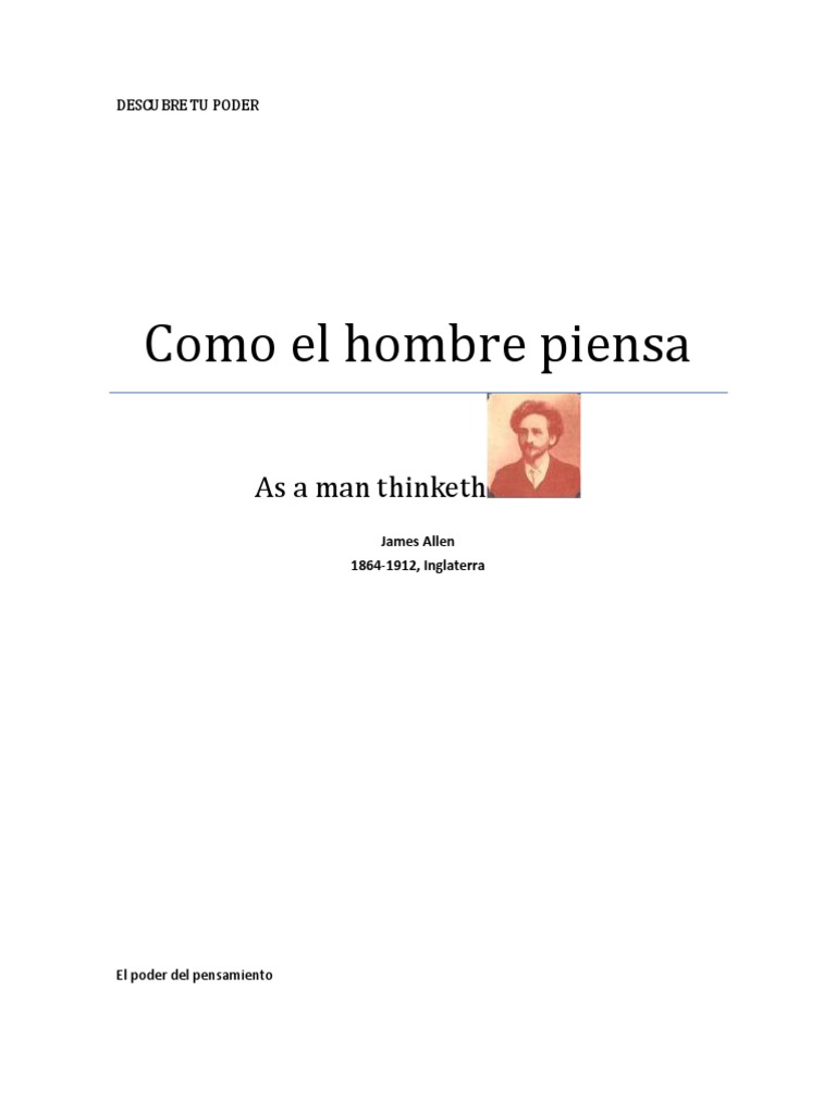 Como El Hombre Piensa - James Allen | PDF | Felicidad | Sufrimiento