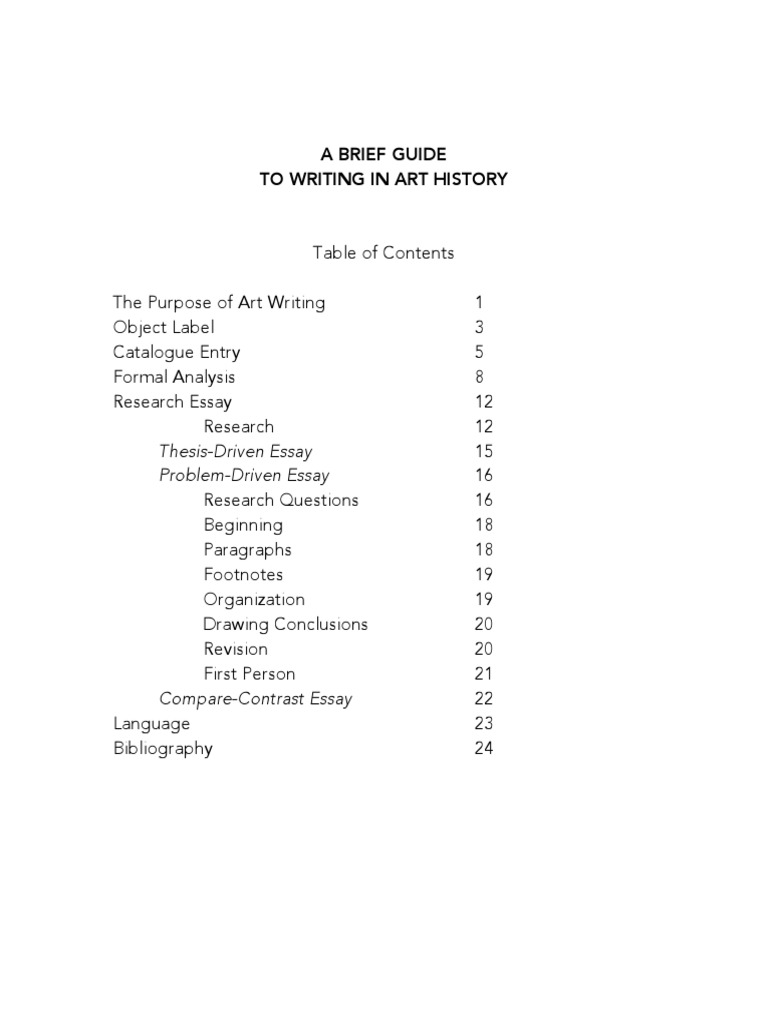 Writing in Art History: A Guide | PDF | Essays | Art History