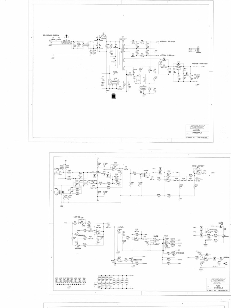 Peavey Mixer Pv10 Pv14 Schematic 2 | PDF