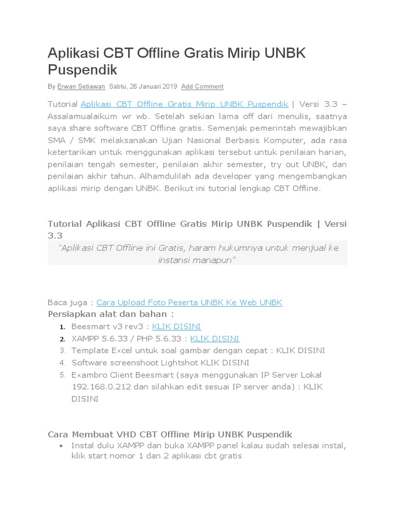 Tutorial Aplikasi CBT Gratis | PDF
