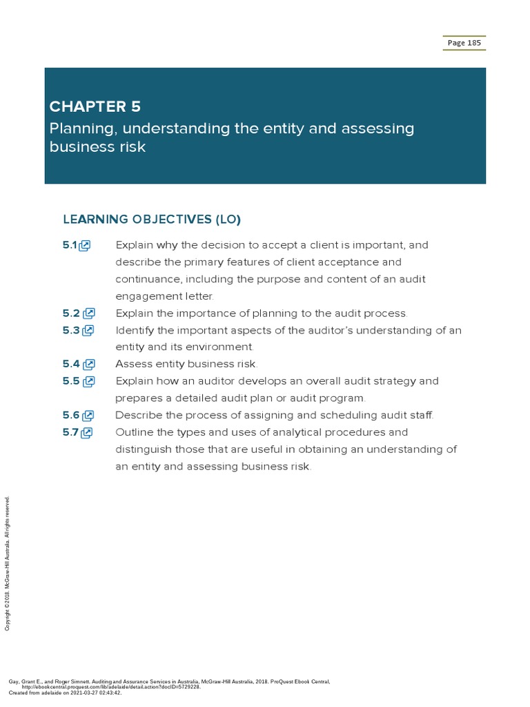 Chap 5 Business Risk | PDF | Audit | Internal Control