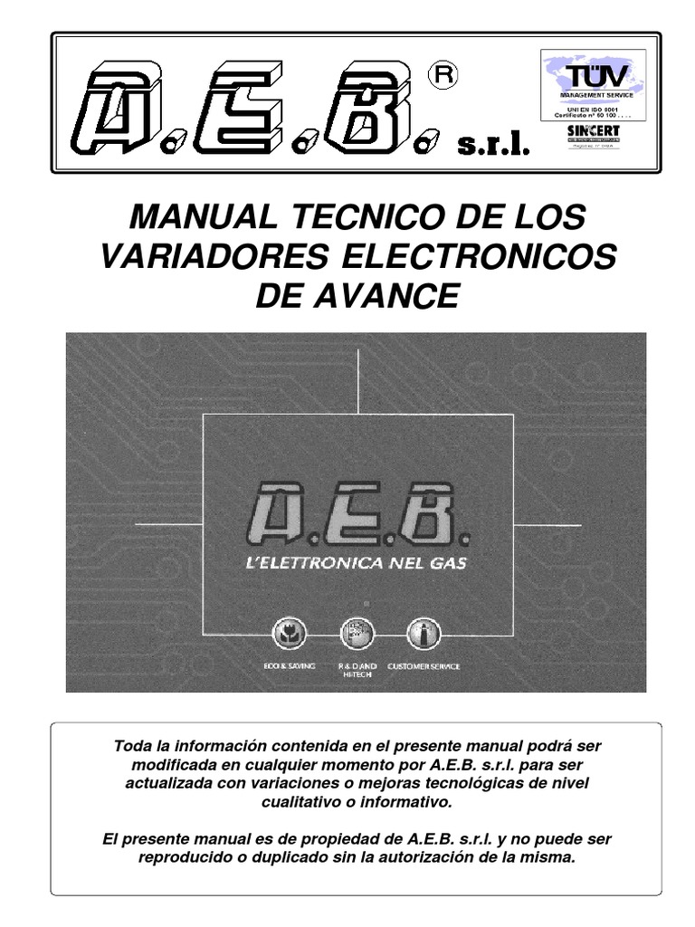 Manual de Aplicacion de Variadores de Avance AEB | PDF | Distribuidor | Inductor