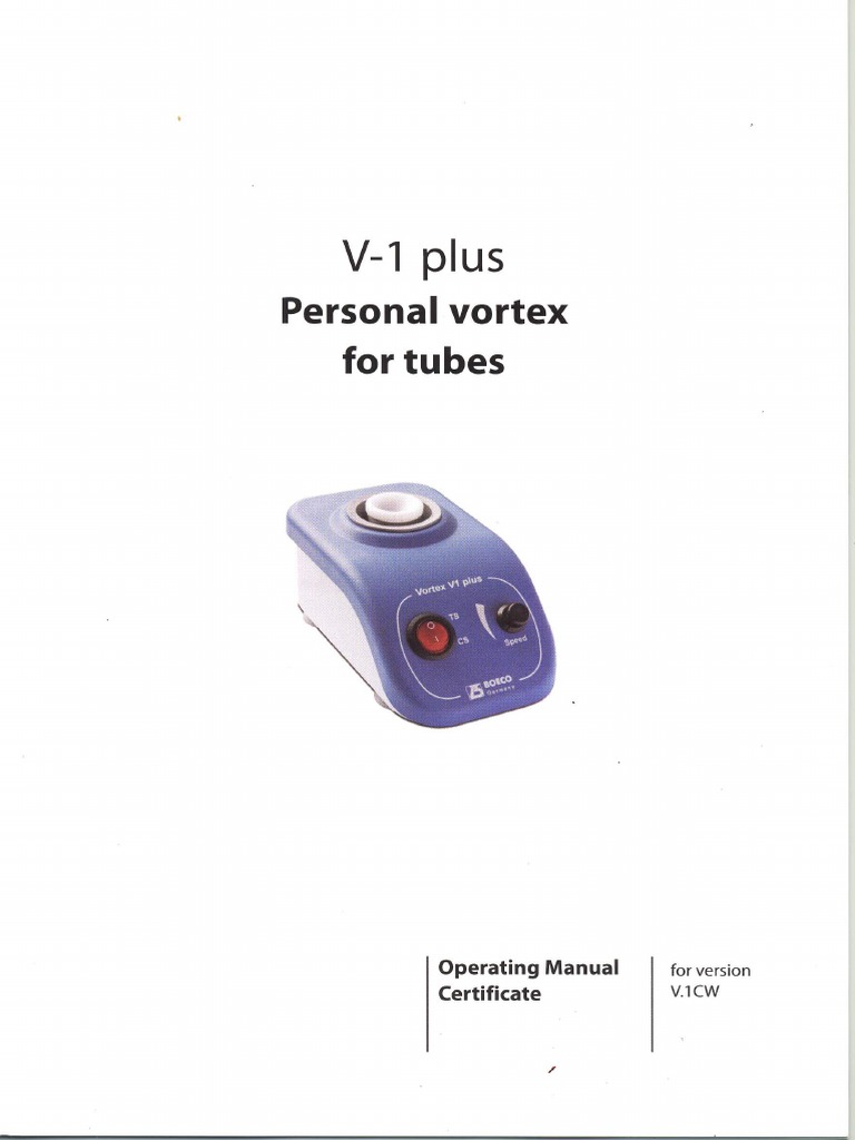 Manual de Usuario Agitador Vortex V1-Plus | PDF
