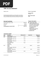 CIBC Bank Statement | PDF | Debit Card | Visa Inc.