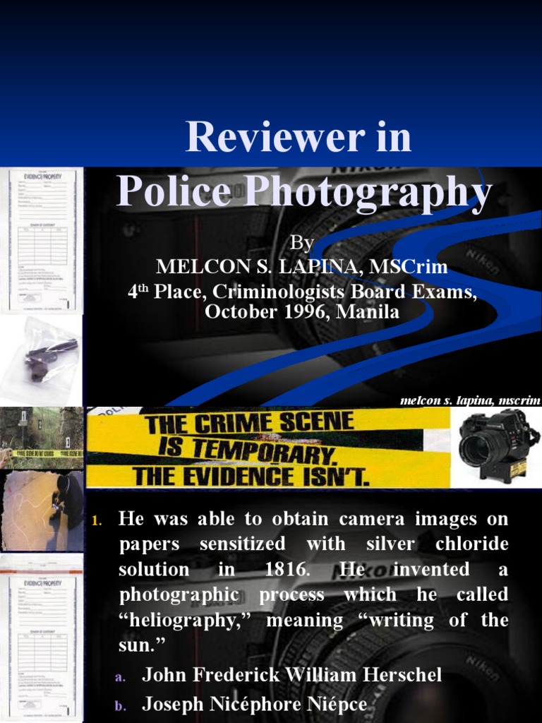 Reviewer in Police Photography Latest Update 072314 | PDF | Camera ...