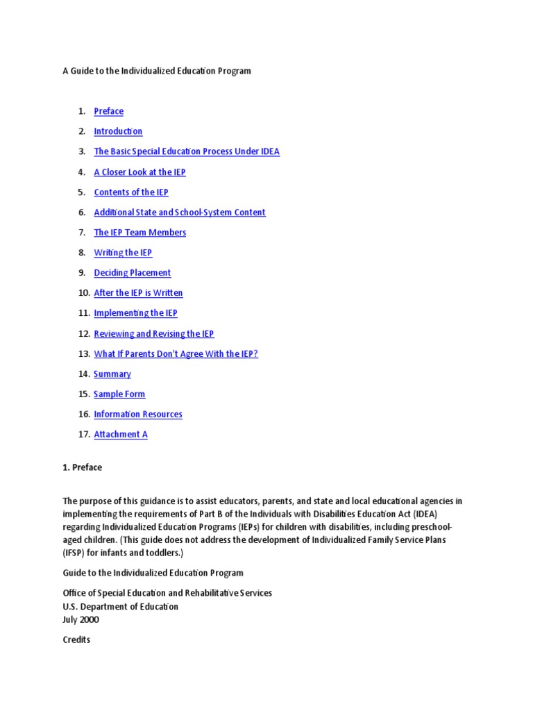 A Guide To The Individualized Education Program | PDF | Individualized ...